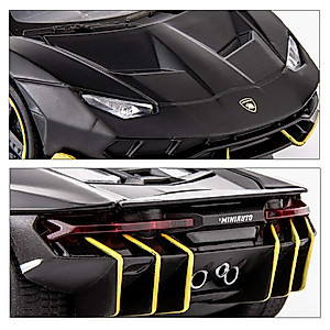 BDTCTK 1/24 Centenario LP770-4 Casting Model Car, Zinc Alloy Pull Back Toy car with Sound and Light for Kids Boy Girl Gift(Black)