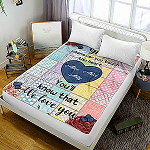 PREZZY Grandma Blanket from Grandkids Best Great Gma Soft Throw Blanket Sunflower Touch Heart Flannel Fleece Blankets and Throws for Couch Living Room Personalized Mothers Day Warm Blanket