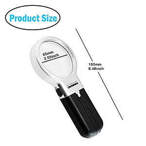 3X LED Light Hands Free Magnifying Glass with Light Stand Foldable Portable Illuminated Magnifier for Reading, Inspection, Soldering, Needlework, Repair, Hobby & Crafts