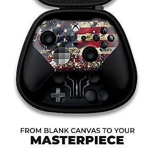 Tattered Flag X-box Elite Controller Series 2 Limited Edition by DreamController. Custom Elite Series 2 Controller for X-box One/Series X/S. with Advanced Hydro-Dip Paint Technology (Not Just a Skin)