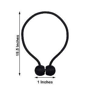 BalsaCircle 2 Black Magnetic Tie Backs Metal Window Curtains Holdbacks - Wedding Reception Party Home Window Decorations Supplies