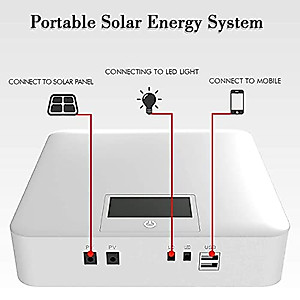 80Wh Portable Power Station with 2PCS 700LM Hanging LED Bulbs,2 USB 2A Ports,20000mAh Backup LiFePO4 Battery and 16W Solar Panel,Solar Generator for Garden,Shed,Barn,RV,Outdoors Camping Travel Hunting