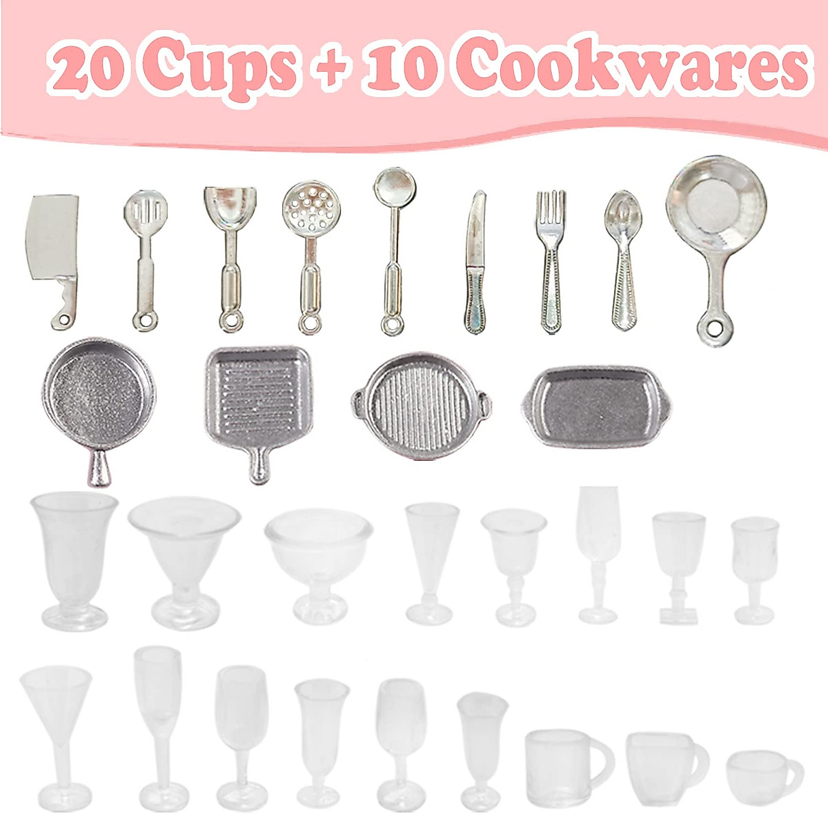 200Pcs Miniatures Food Drinks Bottles Dollhouse Accessories 1:12 Mini Stuff Things Toy Set Pretend Play Kitchen Game Playset Tiny Stuff Baking Micro Mart Hamburger Bread Ice Cream Cake