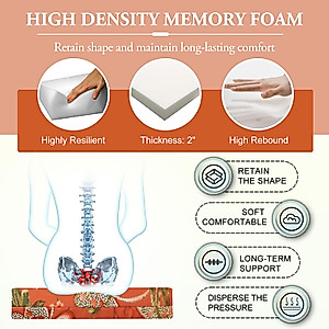 Wellsin Outdoor Chair Cushions for Patio Furniture - Outdoor Cushions for Chairs - Waterproof Patio Chair Cushions Set of 4, 18.5"X16"X3", Flower Red