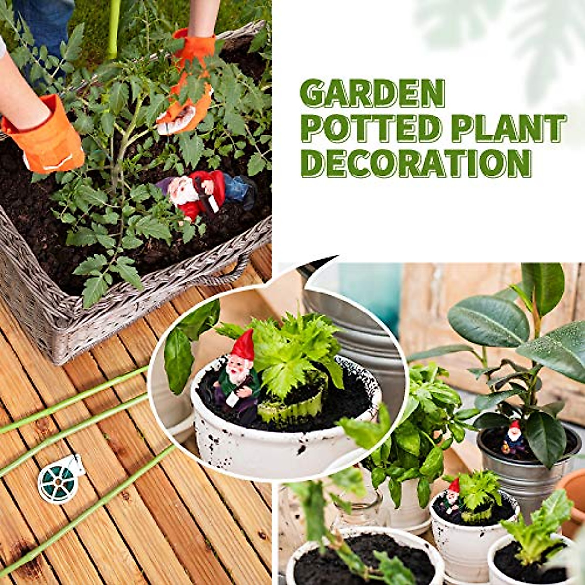 Jetec 10 Pieces St Patrick's Day Garden Mini Gnome Ornaments, Garden Dwarf Micro Landscape Decoration, Miniature Fairy Garden Statue Accessories for Outdoor, Potted Plant, Desktop