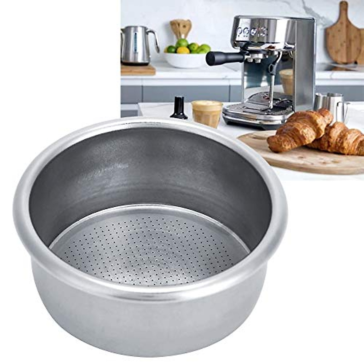 54mm Coffee Stainless Filter Basket, Two Cup-Single Wall, Non-pressure Filter Accessories Compatible with Portafilter Coffee Machine Accessory