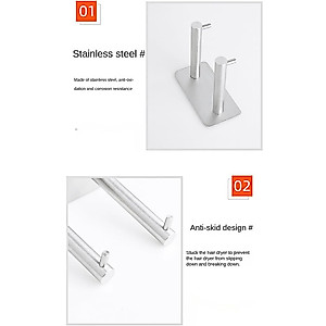 DALUOBO Hair Dryer Stand Holder Wall Mounted Punch Free Blow Dryer Holder Rack Organizer For Hair Dryer