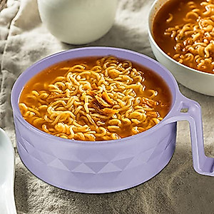 4 Set Microwave Ramen Cooker Instant Noodles Bowl 33 Oz Ramen Noodle Bowl with Lid and Handle Microwave Ramen Bowl with Forks Spoons Chopsticks for Kitchen Home