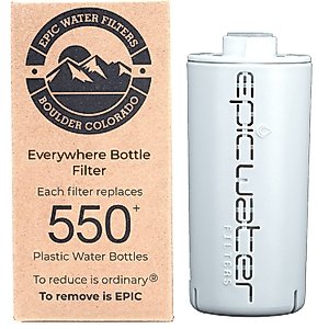Epic Water Filters Everywhere Bottle Filter Complete Filter | 1-Pack | 75 Gallon Total Filter Life | 3-4 month Supply | Compatible with all Epic Water Bottles | Replaces Everyday and Outdoor
