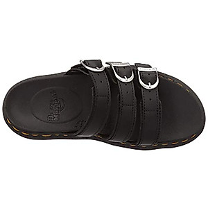 Dr. Martens womens Slide Sandal, Black Hydro Leather, 6 US