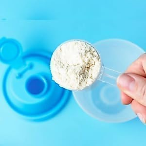 Blue Shaker Bottle with Classic Loop Top& Stainless Whisk Ball,Protein Powder Shaker Bottle, Classic Shaker Bottle, Action Rod Mixing, Dishwasher Safe, Leak Proof-Blender Shaker Bottle w. Whisk Ball BPA free (18 Oz/Measurements 12 Oz, Blue Top/Blue Cup)