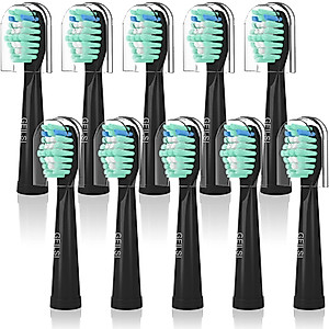 Toothbrush Heads for FairyWill, Replacement Brush Heads for Fairy Will, Electric Toothbrush Replacement Heads for Fairywill FW-507/508/551/515/917/959, FW-D1/D3/D7/D8, 10 Pack, Black