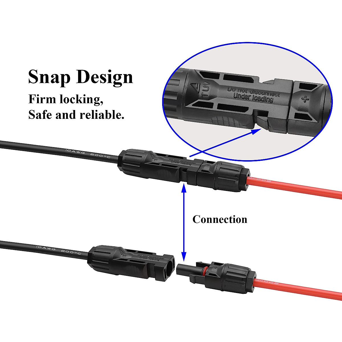 zdyCGTime 10AWG EC5 Female to Solar Male and Female Photovoltaic Power Cord Kit is Compatible with EC-5 Female Plugs and Solar Connectors,for Solar Motorcycle Weeder Generator etc.(40cm/1Pack)