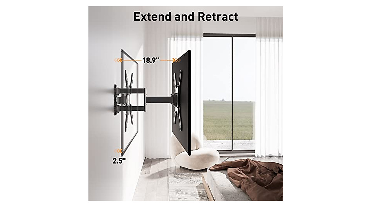 ELIVED Full Motion TV Wall Mount for 26-55 Inch TVs | Easy Install & Swivel