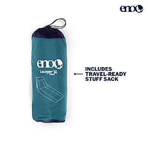 ENO Lounger GL Chair - Portable Camping Chair with Lightweight Frame & Comfortable Chair Cushions - Lounge Chair for Hiking, Camping, or The Beach - Navy/Seafoam