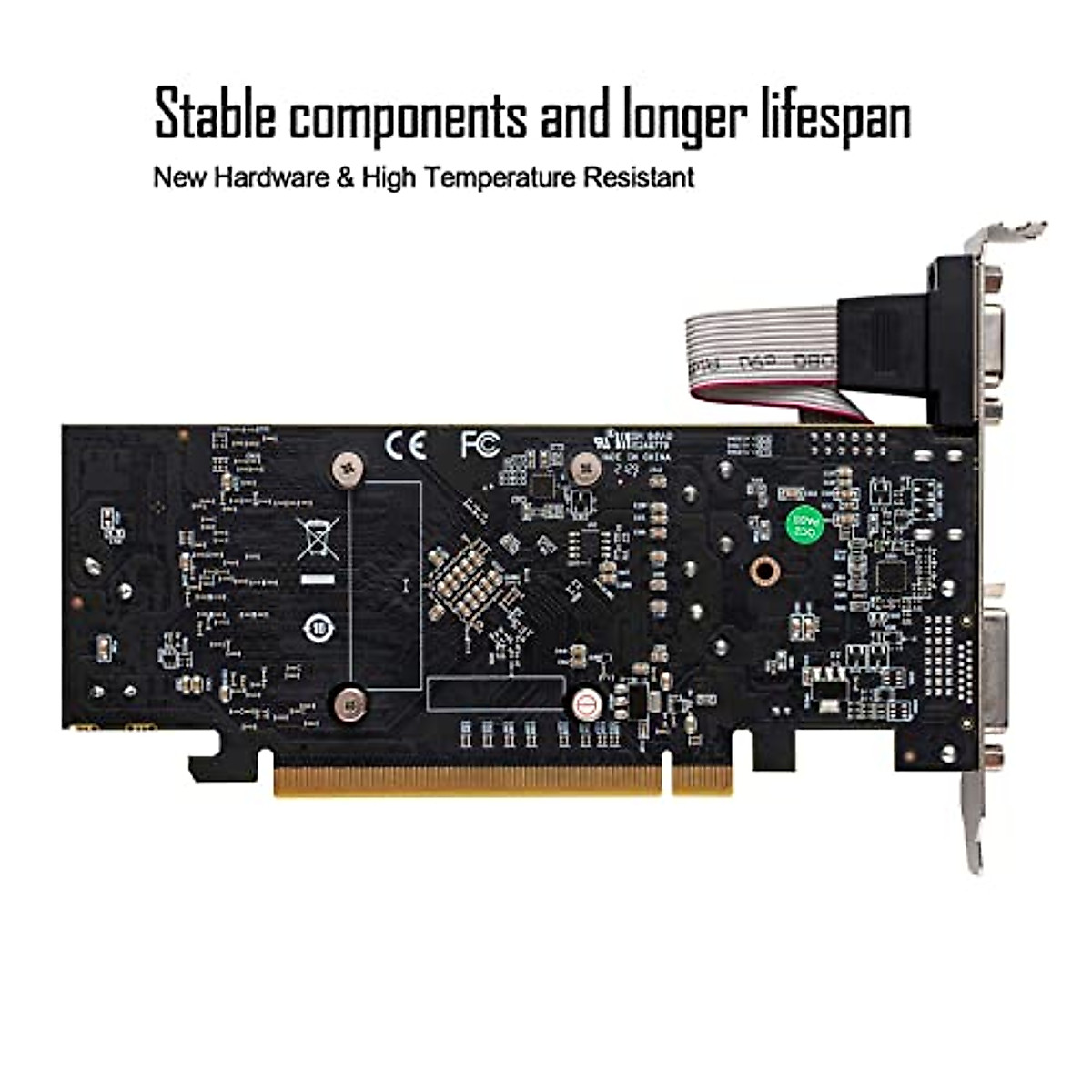 SAPLOS Radeon RX 550 Low Profile Graphics Card, 4GB GDDR5 128-bit, HDMI VGA DVI-D, Video Card for PC Gaming, Computer GPU, DirectX 12, Low Power