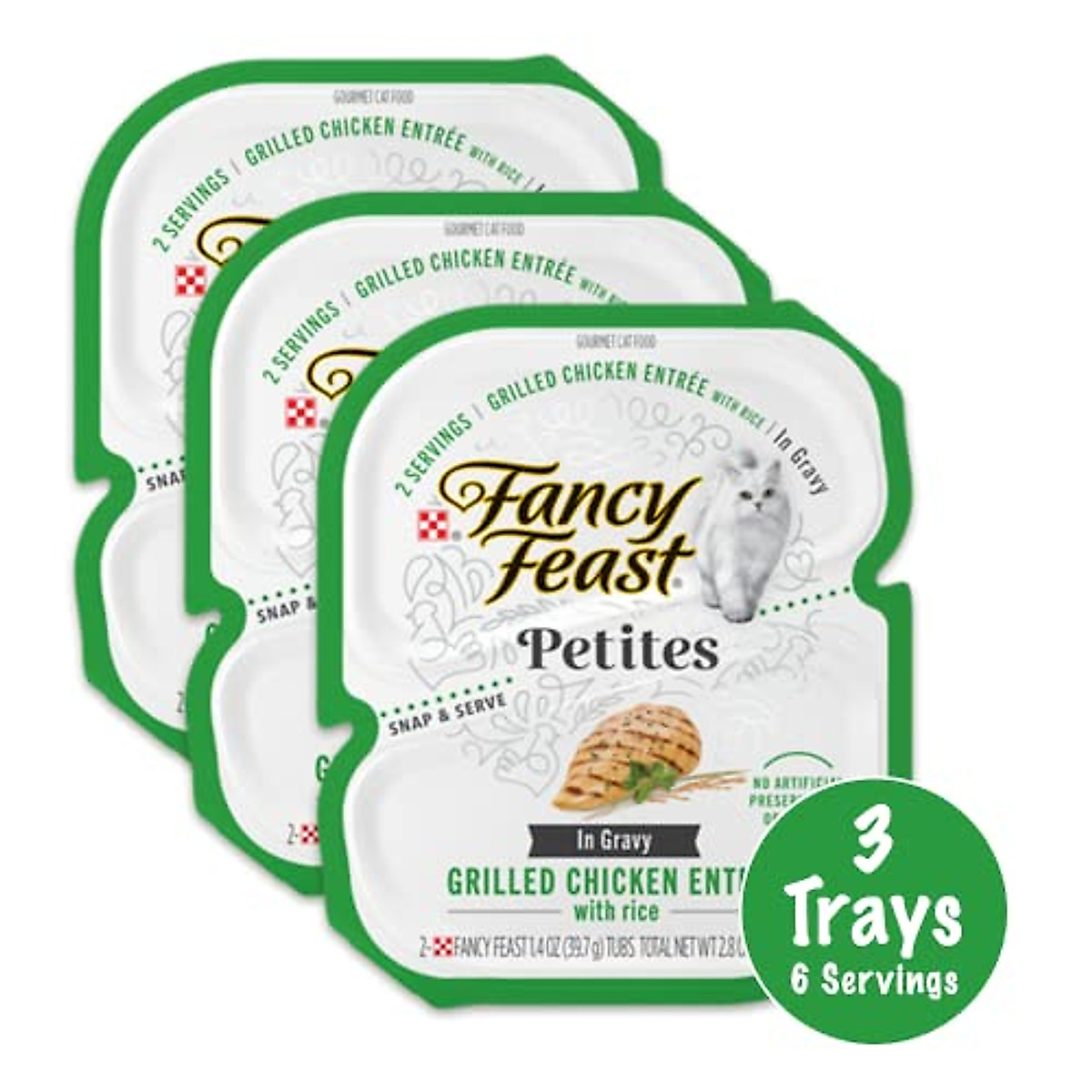 Fancy Feast Petites Wet Cat Food Variety 5 Flavor Pack (30 Servings) - Bundled with Writing Cat Pen (in Gravy)