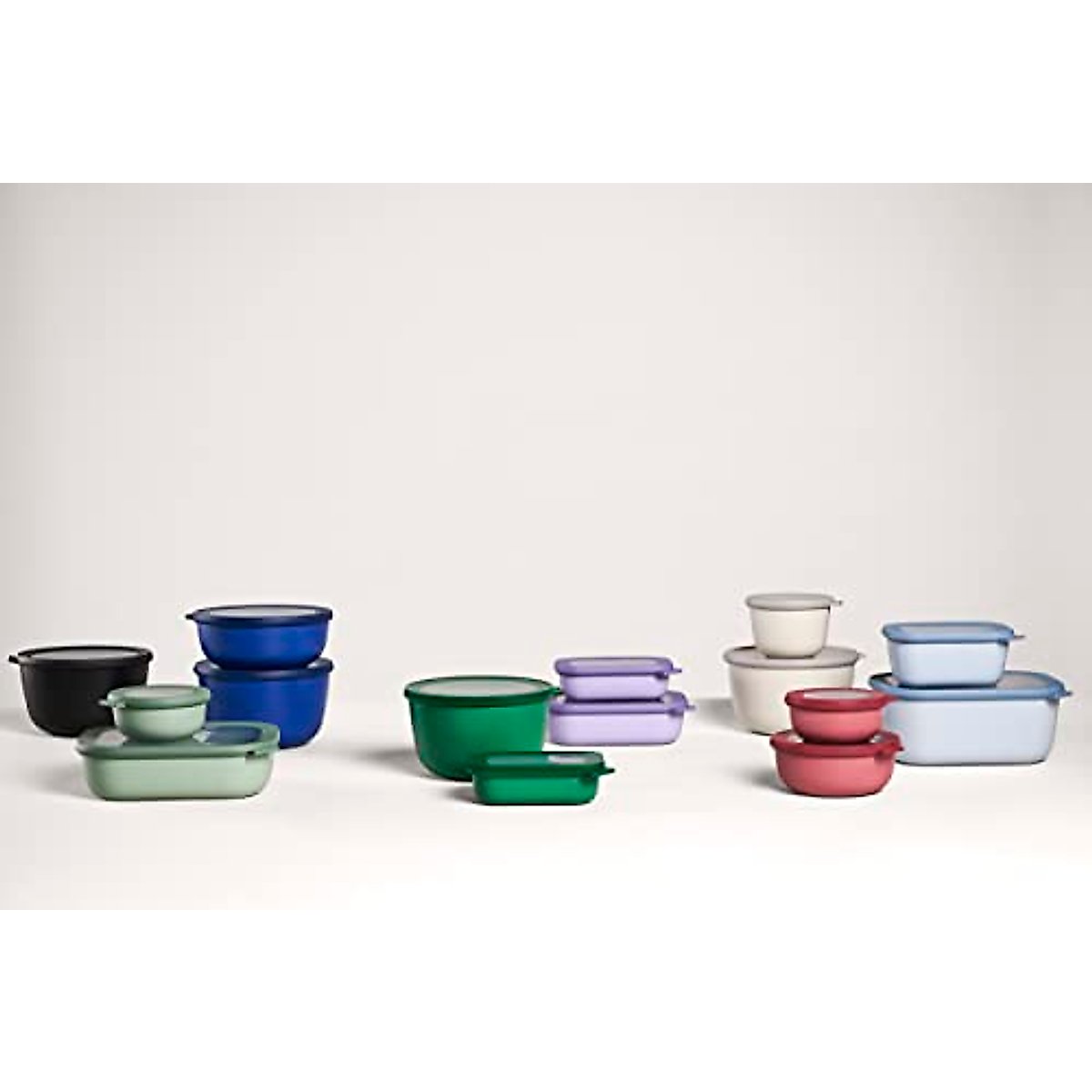 Mepal – Multi Bowl Cirqula Rectangular – Food Storage Container with Lid - Suitable as Airtight Storage Box for the Fridge & Freezer, Microwave Container & Servable Dish – 1250 ml – Nordic Pine