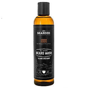 Live Bearded Beard Wash - 1880 - Beard and Face Wash - 8 fl. oz. - Water-Based Formula with All-Natural Ingredients for a Gentle, Deep Cleanse - Made in the USA