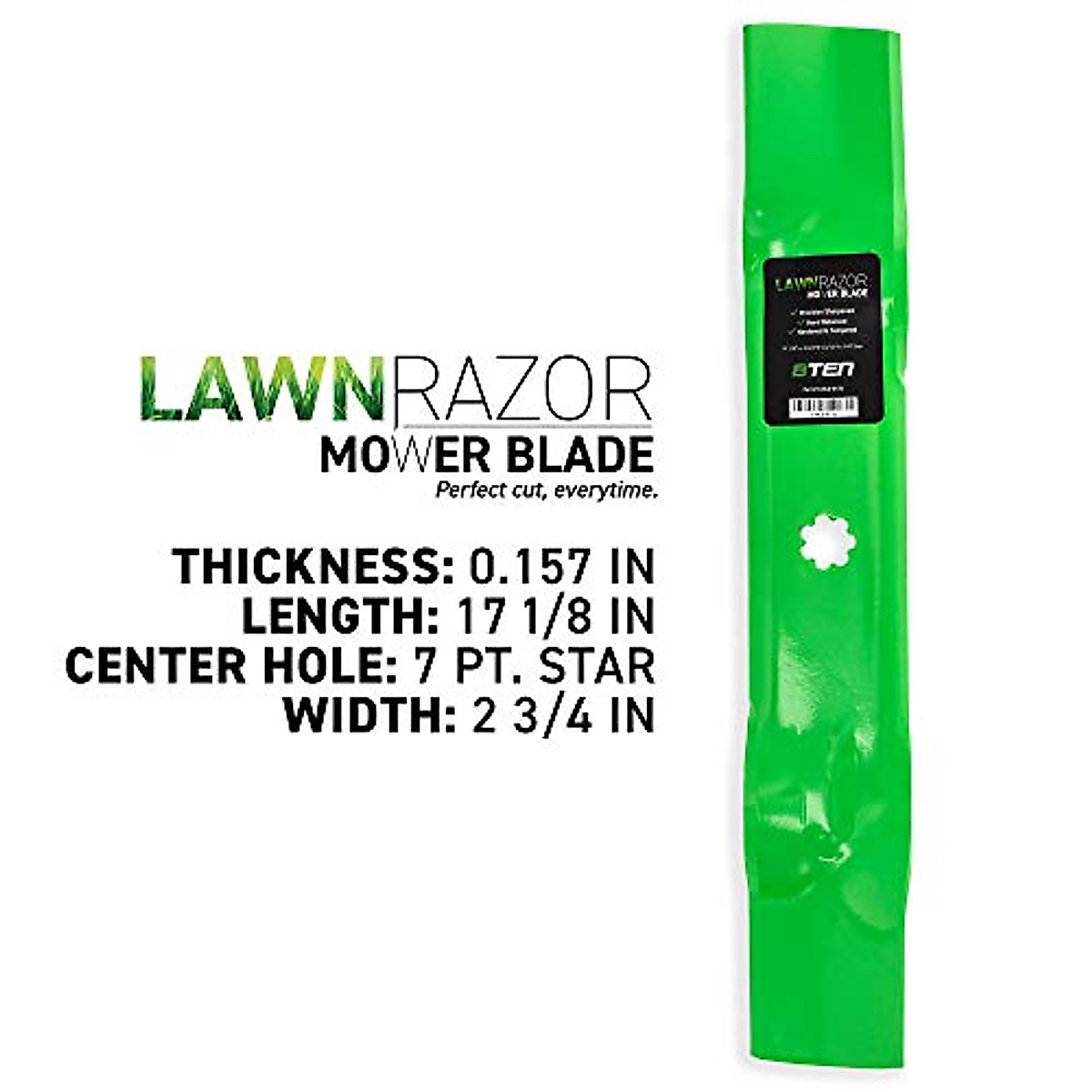 8TEN LawnRAZOR Mower Blade Set for John Deere LA140 LA145 LA155 LA165 D140 D150 D160 48 Inch Cut Deck GY20852 (High-Lift)