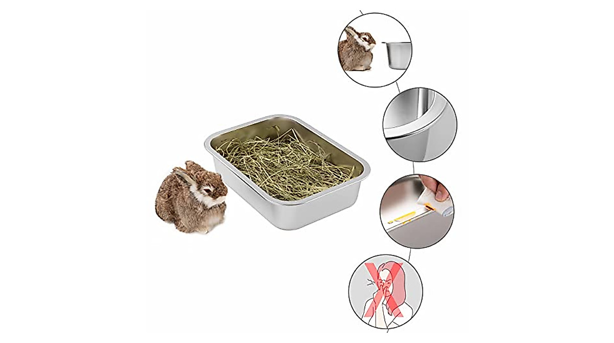 Yangbaga Stainless Steel Litter Box for Small Pets - Easy Clean & Odor ...