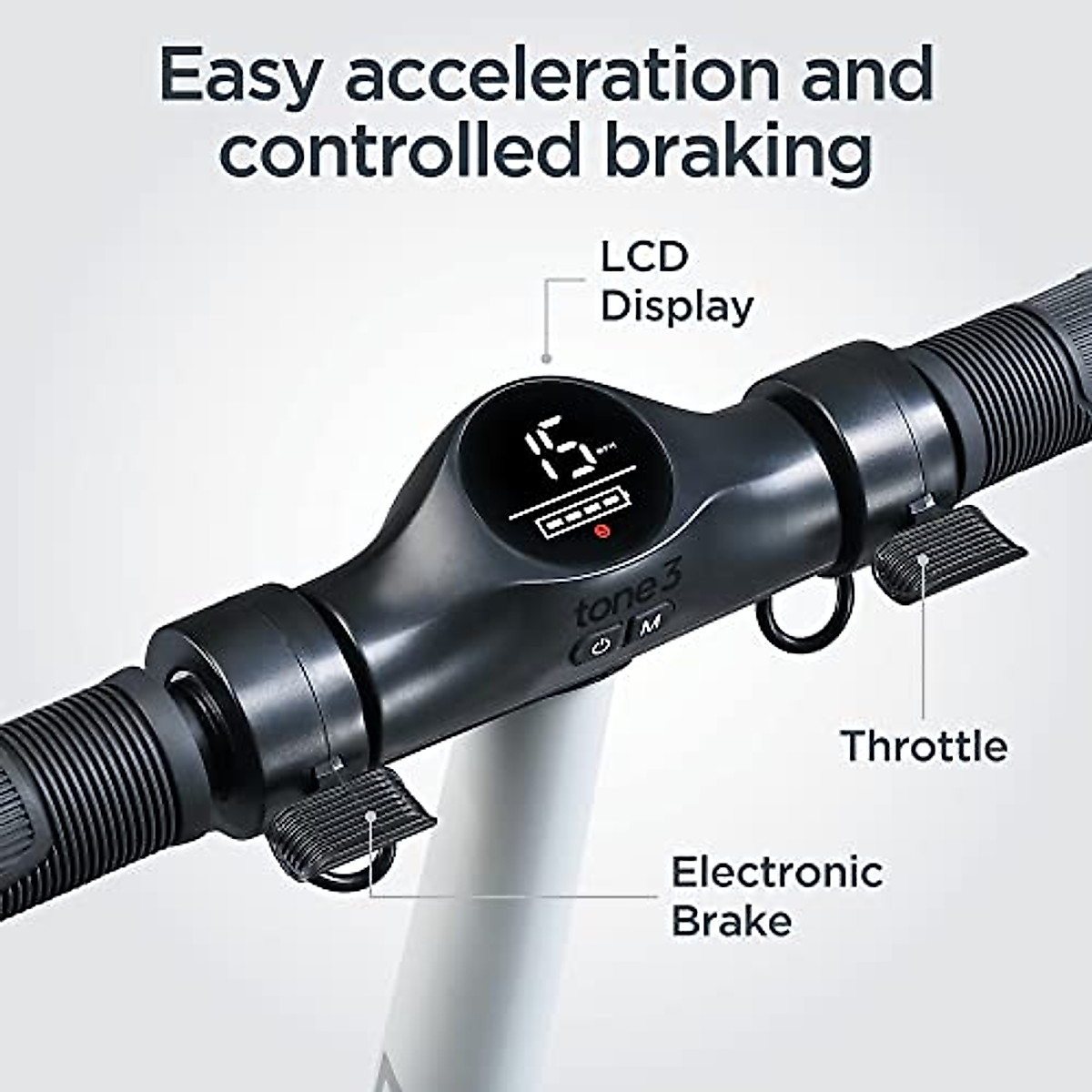 Schwinn Tone 3 Mens and Womens Electric Scooter, Fits Youth/Adult Riders Ages 13+, Max Rider Weight 175lbs, Max Speed of 15MPH, Lightweight, Folding, Locking Aluminum Frame, White