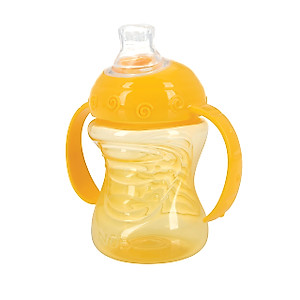 Nuby Two-Handle No-Spill Super Spout Grip N' Sip Cup, 8 Ounce, Single pack of 1 Cup, Colors May Vary