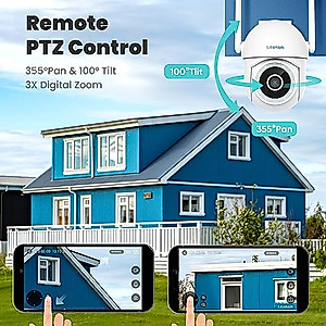 4MP Security Camera Outdoor, litokam 2.5K Cameras for Home Security Outside with 360° PTZ, Color Night Vision and Siren, Auto Tracking & AI Motion Detection, No Monthly Fee, 2-Way Talk