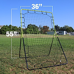 Elite Athletics Baseball, Softball and Lacrosse Rebounder Net - Multi-Angle Pitchback Net + Fielding Trainer - Bounce Back Net for Fielding + Throwing Practice