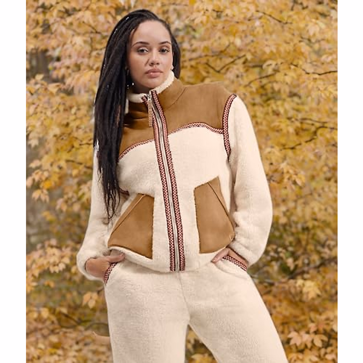 UGG Women's Tasman Jacket Coat, Plaster Chestnut, XL