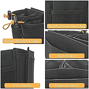 Luggage Travel Cup Holder Free Hand Drink Caddy Double Mesh Bag Design (Black)