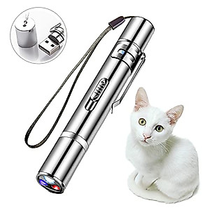 Laser Pointer for Cats Dogs, Cat Laser Toy, Interactive Cat Toys for Indoor Cats Dogs, Red Lazer Pointer Kitten Toys,Cat Laser Pointer Laser Light for Cats USB Rechargeable