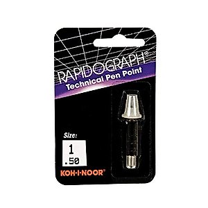 Koh-I-Noor Rapidograph Stainless Steel Replacement Point, 50mm, 1 Each (72D.1)