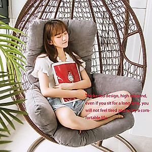 Eoieov Hanging Egg Chair Cushions,Removable Swing Cushion Replacement,Indoor/Outdoor Swing Chair Cushion,Soft Hanging Egg Hammock Chair Seat Pads,Black Removable.45 * 20"