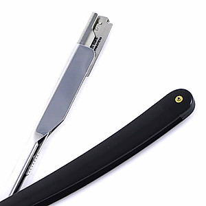 Macs Professional Black Plastic Handle Barber Double Edge Half Blade Barber Safety Razor with Hi-Chromium Derby 100 Count Double Edge Half Blades Made of Stainless Steel Easy To Replace-092B1