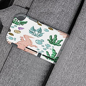 Axolotls Shells Pebbles and Bubbles Compatible with Switch/Switch Lite Console Joy-Con Dock Sticker Skin Full Set Cute Stickers Cover for Switch Lite