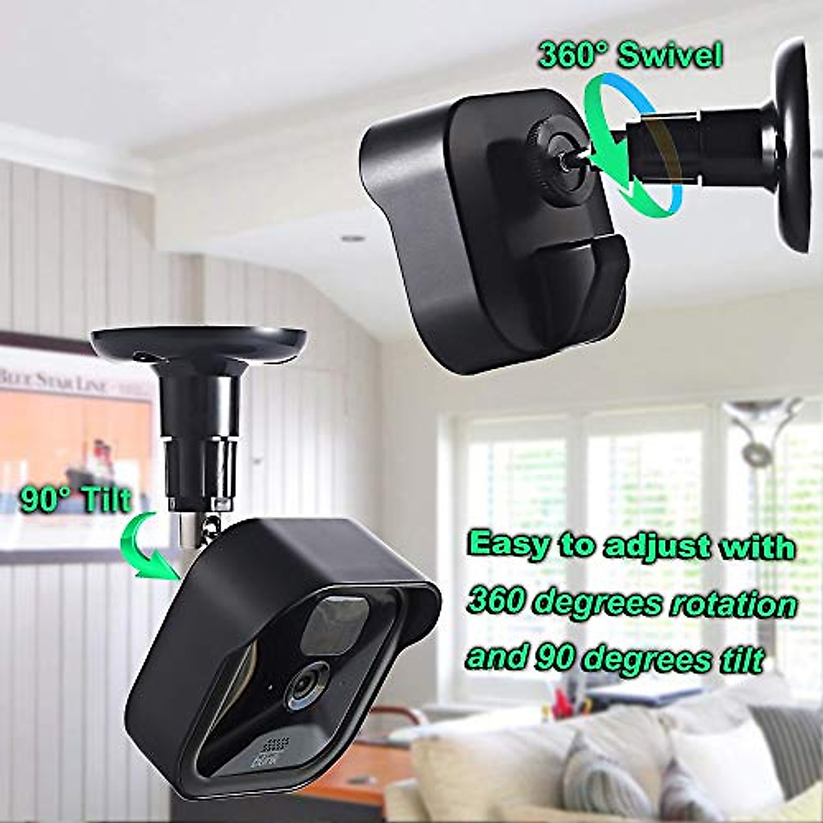 All-New Blink Outdoor Camera Wall Mount, 360° Adjustable Mount and Weather Proof Protective Housing with Blink Sync Module Outlet Mount for Blink Outdoor Security Camera System (Black, 5 Pack)