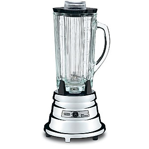 Waring Commercial BB900G 1/2 HP Chrome Bar Blender with 40-Ounce Glass Container Silver