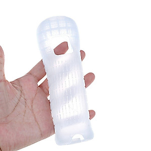 Jadebones 2X White Silicone Skin Case Cover with Wrist Strap for Wii Remote Controller