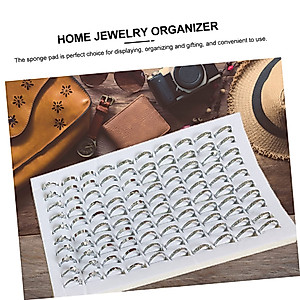 LIFKOME 4pcs Box Jewelry Box Pad White Serving Tray Ring Display Holder White Earrings Jewelry Insert Tray Jewelry Insert Mat Foam Ring Holder Rings Insert Display Mat Jewelry Supplies