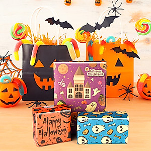 PLULON 6 Sheets Brown Halloween Birthday Gift Wrapping Paper, Gift Wrap Paper for Wedding, Birthdays, Baby Shower Halloween Decorations