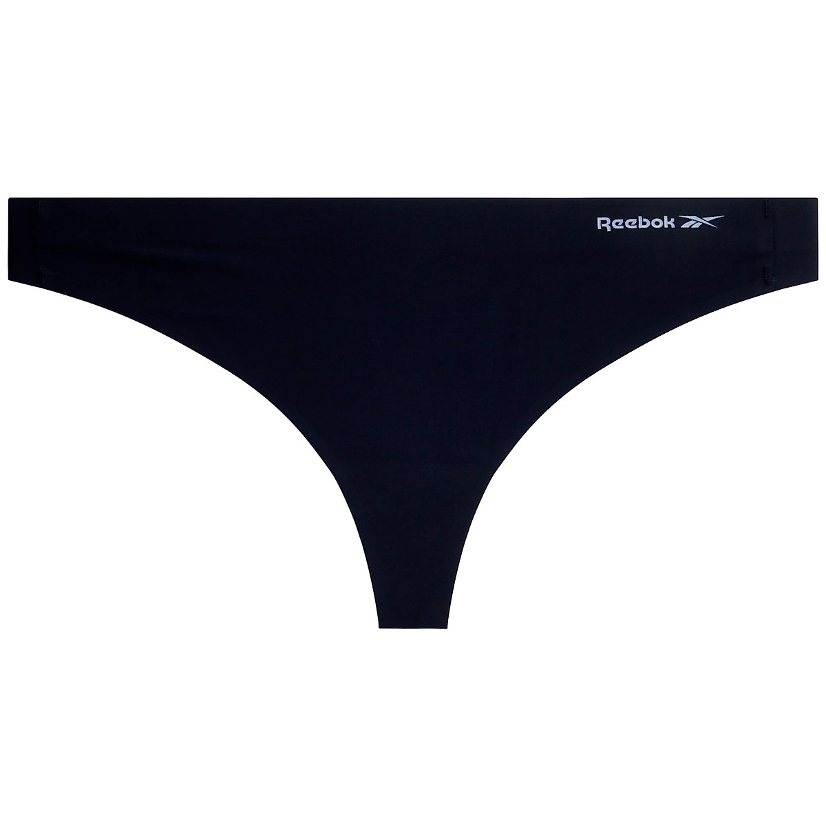 Reebok Women's Thong Underwear - 4 Pack or 8 Pack Breathable Stretch Performance Sexy Seamless Thong Panties for Women (S-XL), Size Medium, Shark Skin/Black-4pk