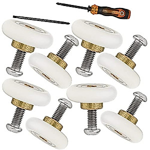 4 PCS Shower Door Rollers&1PCS Dual Purpose Telescopic Screwdriver，Roller Diameter 19/23/25/27mm, for The Bathroom Pan Glass Sliding Door Pulleys/Runners/Wheels,Stainless steel-4PCS (Pulley 19mm)