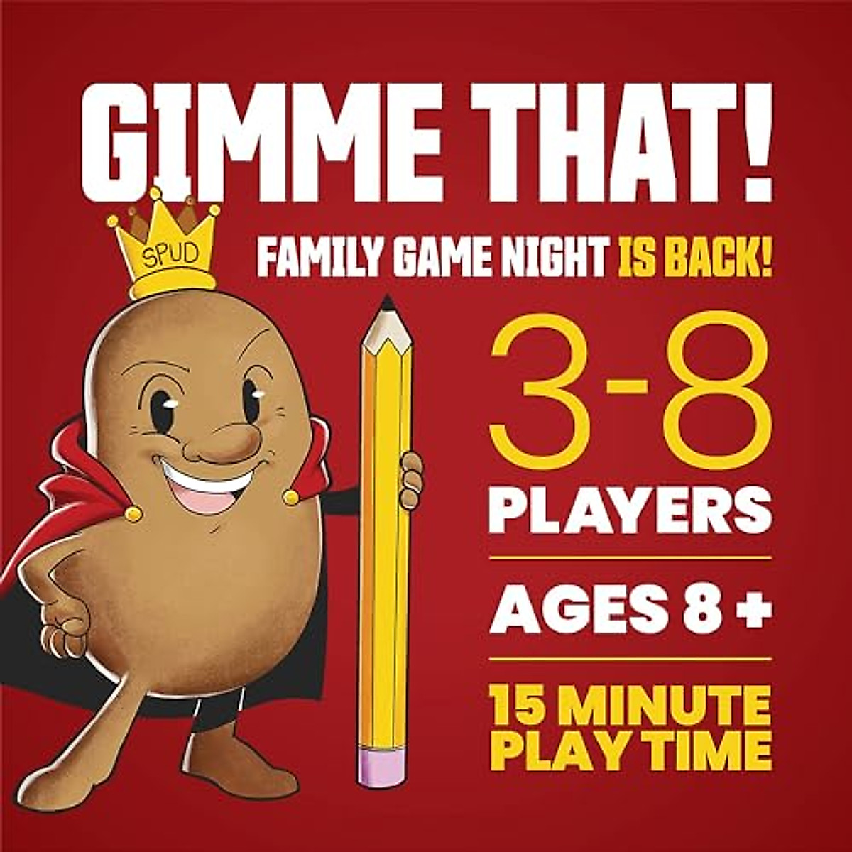 Gimme That! by The Creators of Taco Cat Goat Cheese Pizza, Family Party Game 3 to 8 players, Ages 8+, 1 Minute to Learn and Ridiculously Fun to Play!