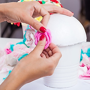 Chuangdi 140 Pieces Valentine's Day Artificial Foam Rose Head, 3 Inches Artificial Stemless Rose Flower Heads Without Stem for Weddings, Decor, DIY