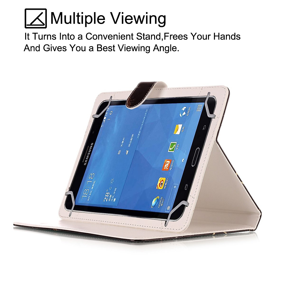 Universal 10" Case, Newshine Synthetic Leather Magnetic Closure [Cards/Money Slots] Flip Stand Wallet Protective Case for All Universal 10 inch Tablet, Bling