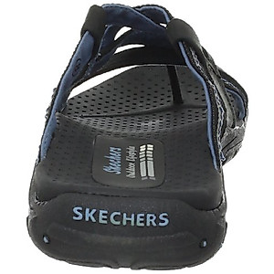 Skechers Women's Reggae-Soundstage Thong Sandal,Black,8 M US