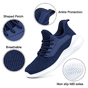 Akk Mens Walking Tennis Shoes - Comfy Running Shoes for Men Sneakers Workout Casual Athletic Indoor Outdoor Blue Size 14