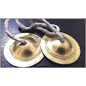 HAND MADE BRASS TINGSHA CYMBALS CHIMES BELL METAL KARTALS ISKON KIRTAN