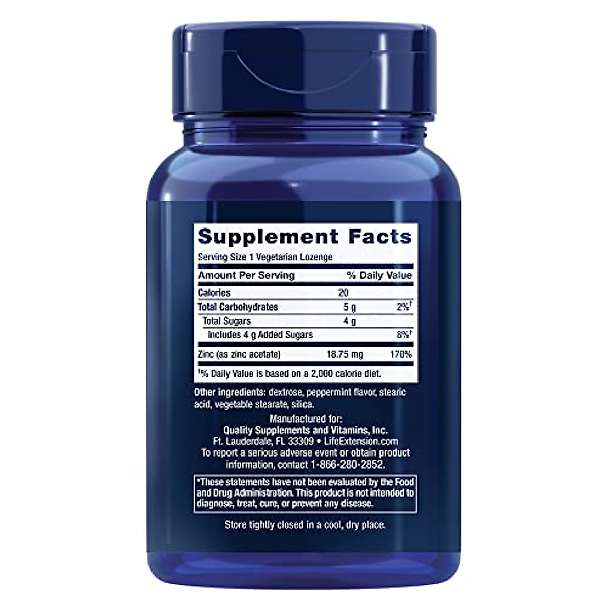 Life Extension Enhanced Zinc Lozenges - Support Healthy Immune System - Peppermint-Flavored - Gluten-Free, Non-GMO, Vegetarian Lozenges - 30 Count